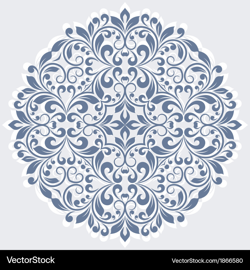 Round floral pattern Royalty Free Vector Image