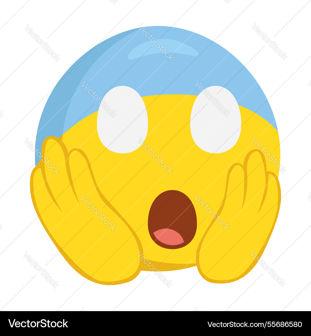 Screaming in fear emoji icon Royalty Free Vector Image
