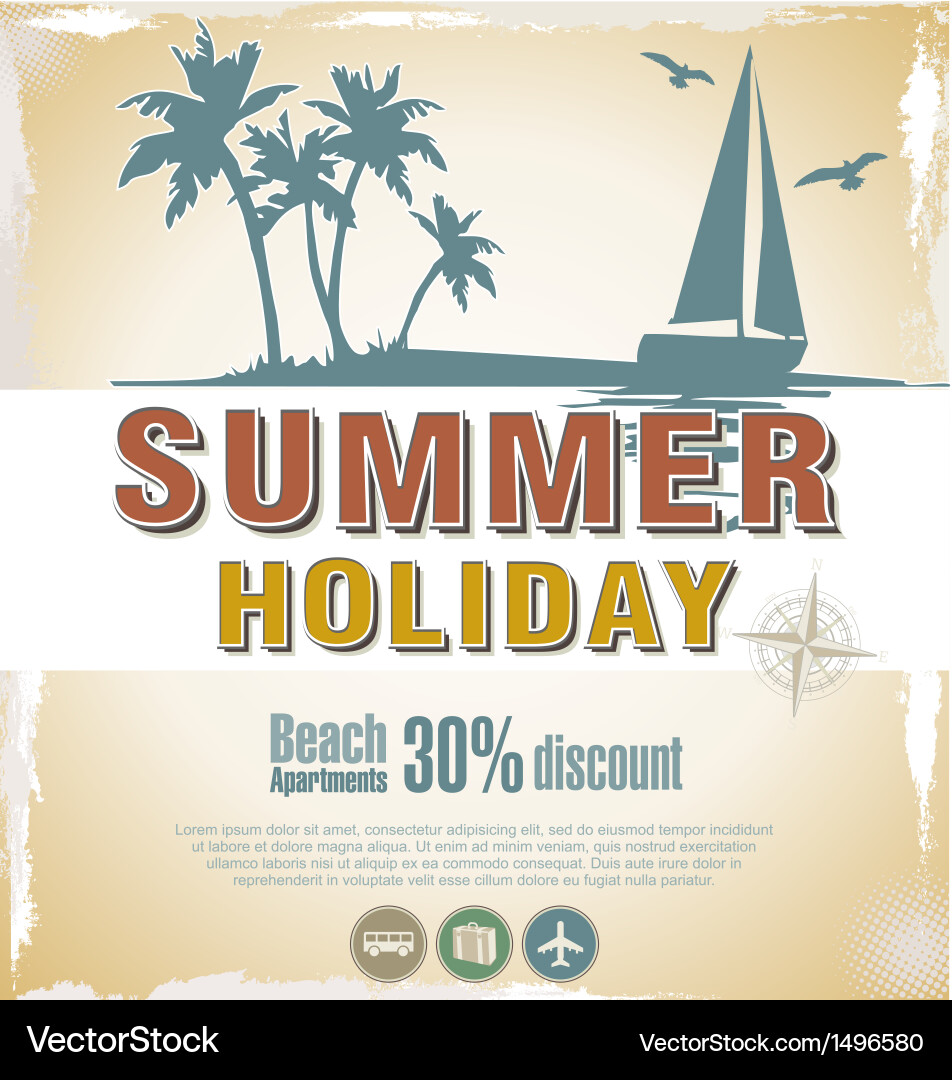 Summer retro background Royalty Free Vector Image