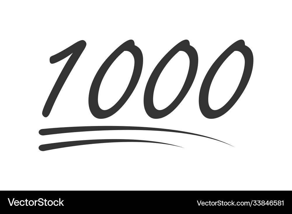 1000 - hundred number icon symbol isolated Vector Image
