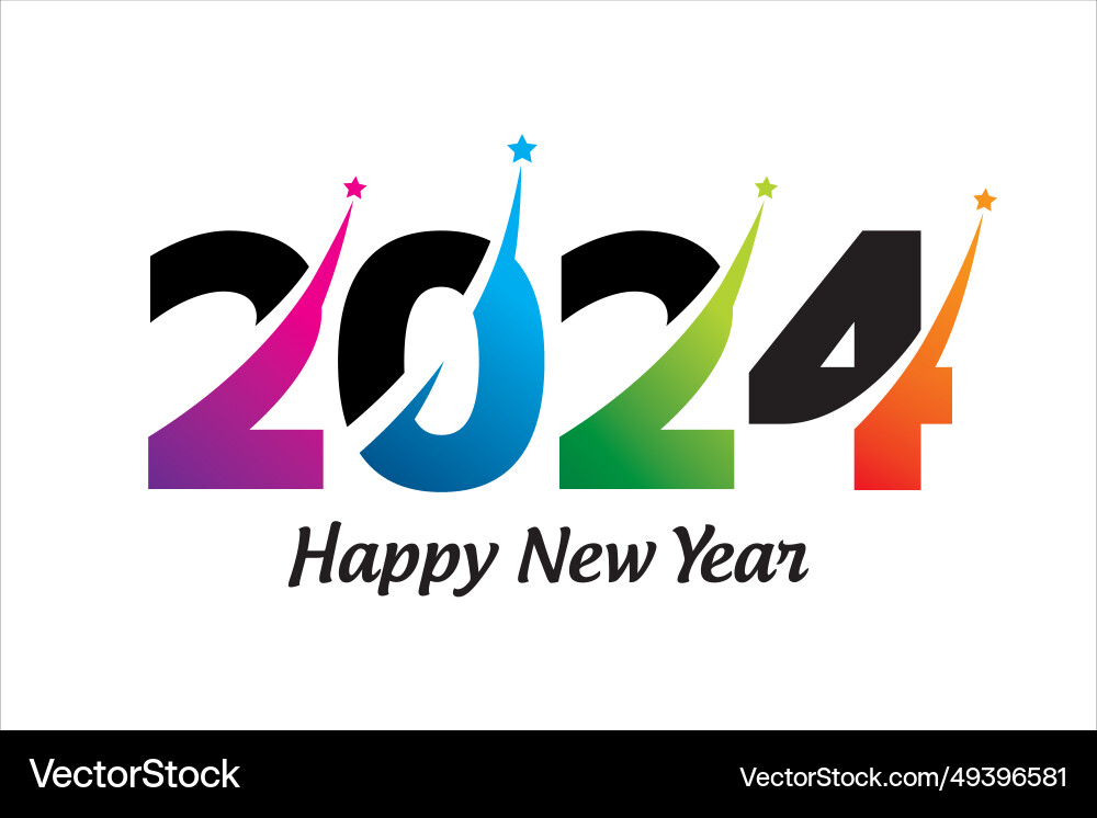 2024 happy new year number design template Vector Image
