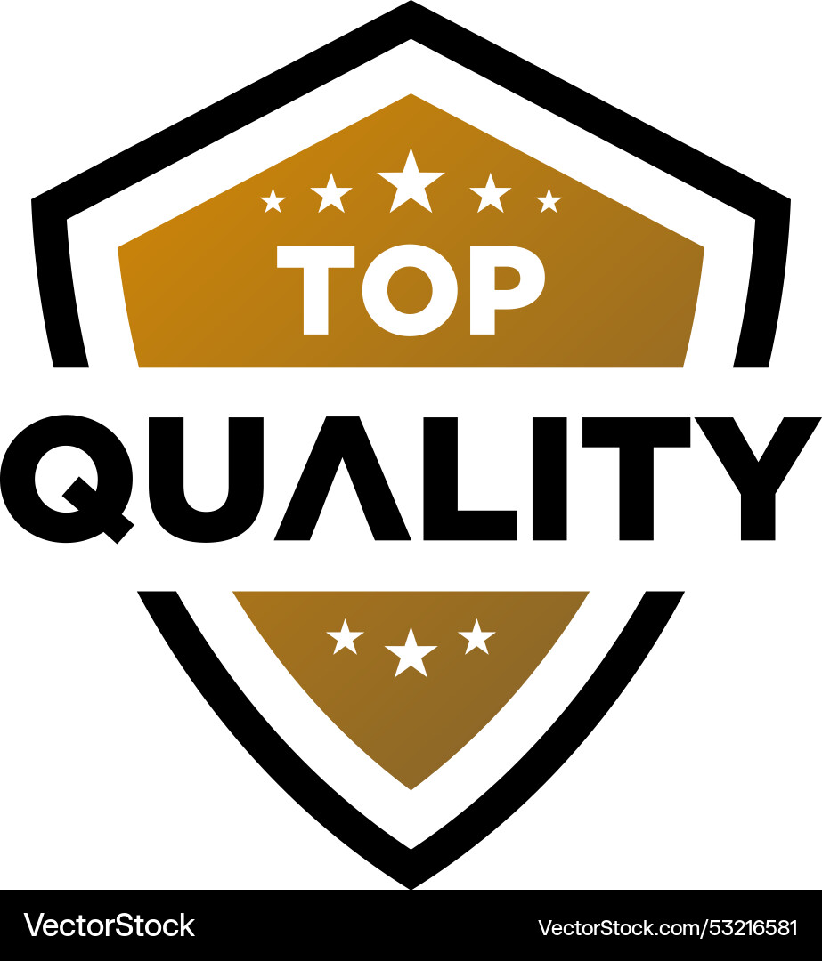 Creative top quality gold icon shield Royalty Free Vector