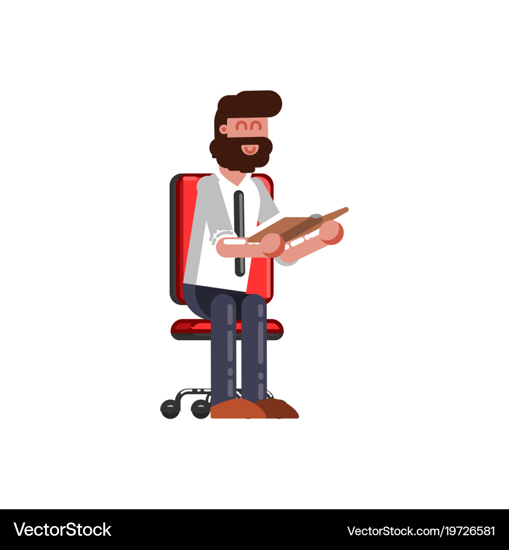Man reading book Royalty Free Vector Image - VectorStock