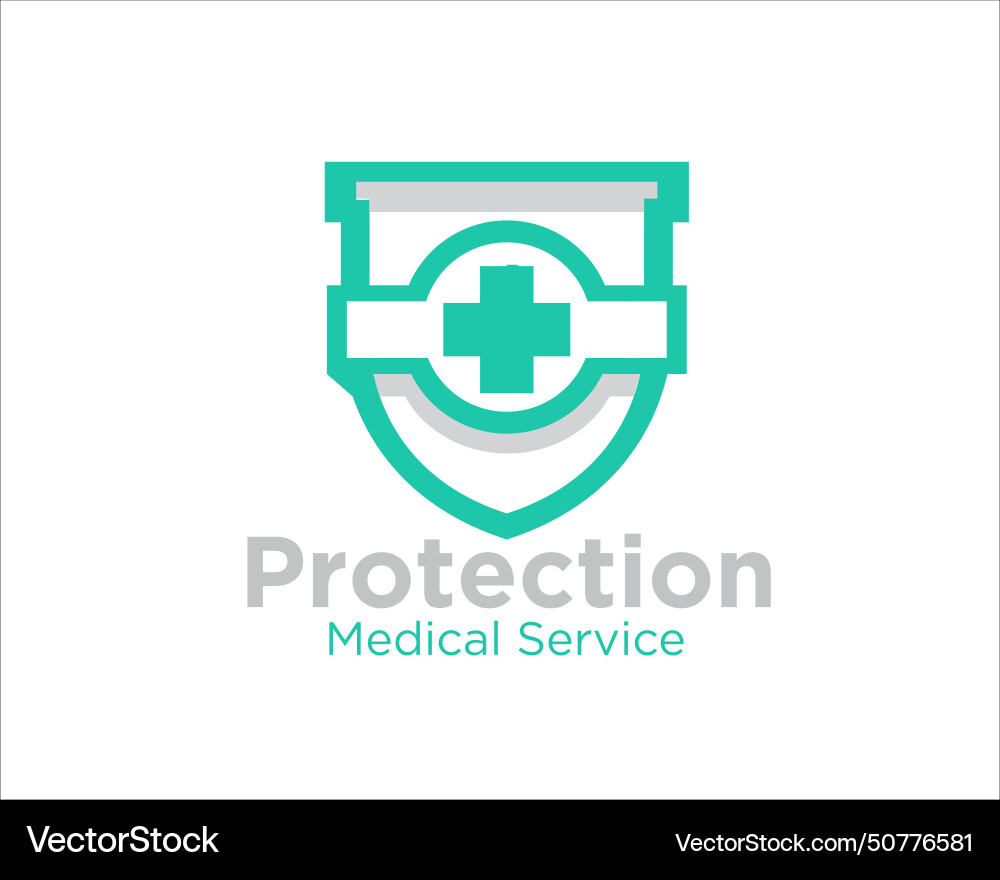 Shield health protection logo designs Royalty Free Vector