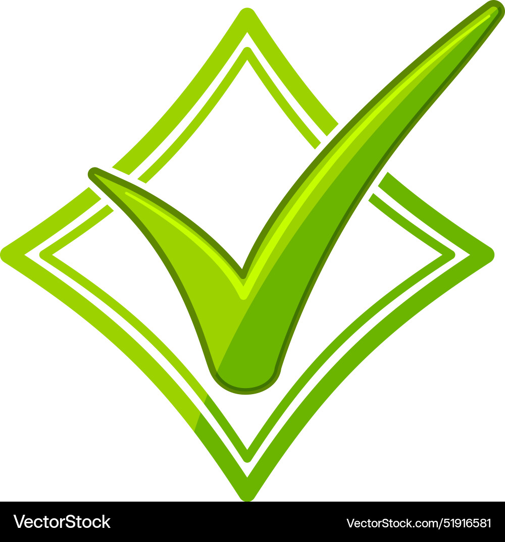 Sign check mark cartoon Royalty Free Vector Image