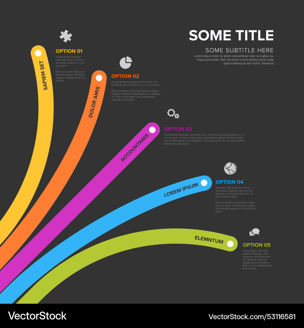 Simple dark diagonal infographic with title Vector Image