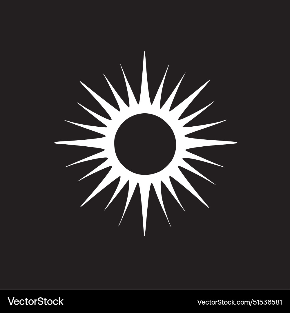 Sun - black and white isolated icon Royalty Free Vector