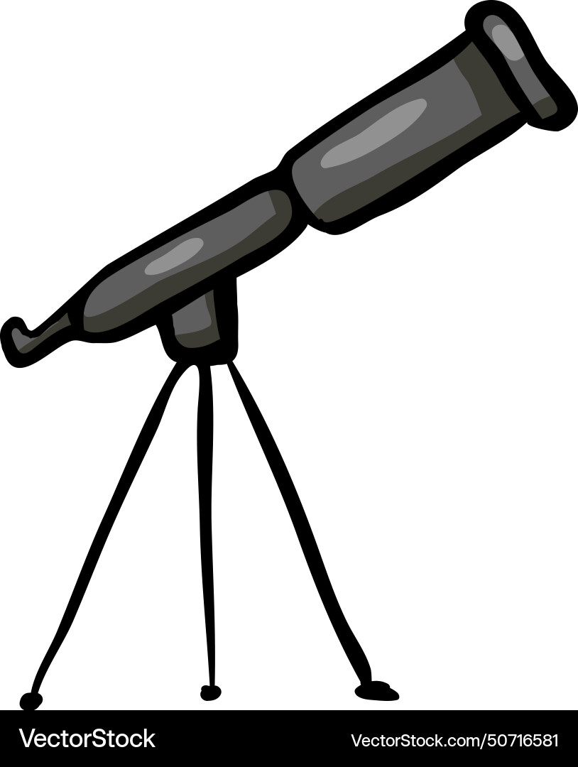 Telescope - hand drawn doodle icon Royalty Free Vector Image