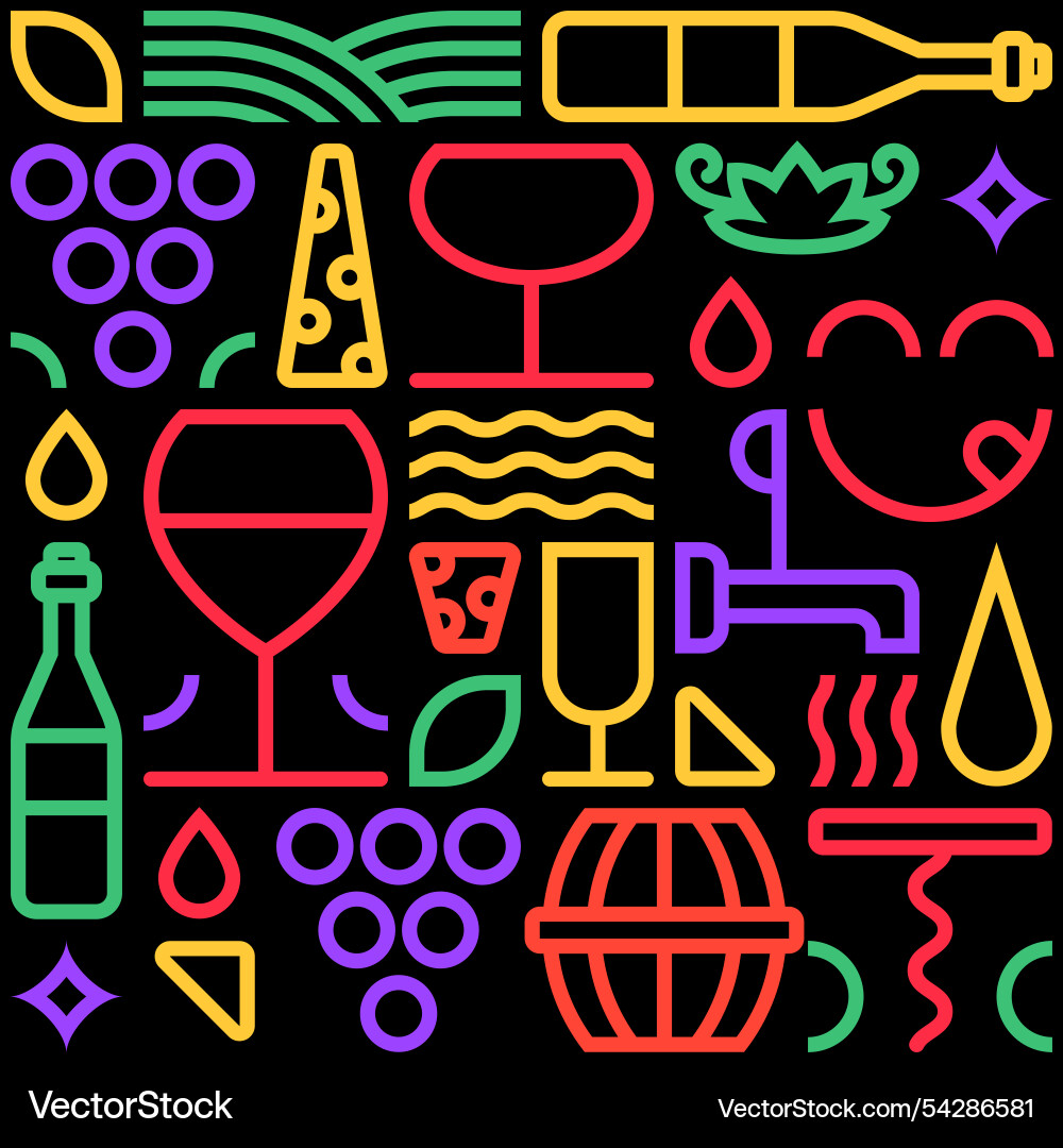 Wine and vinery glasses Royalty Free Vector Image