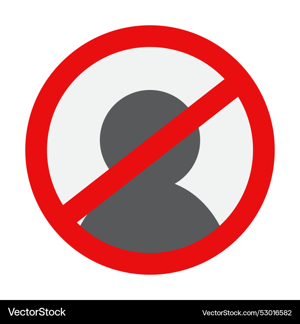 Banned profile sign icon design Royalty Free Vector Image