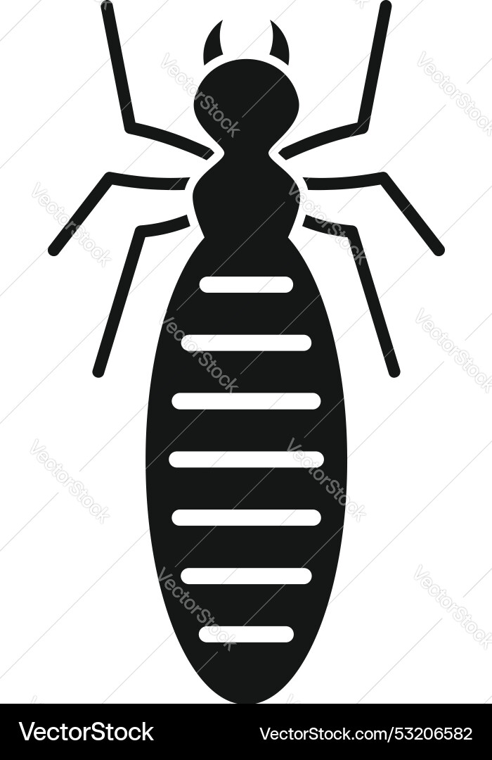 Big black termite insect crawling in silhouette Vector Image
