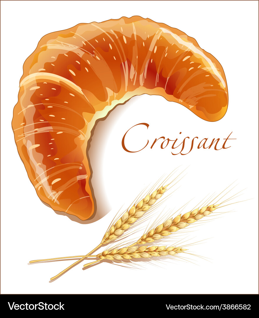 Croissant bakery products Royalty Free Vector Image