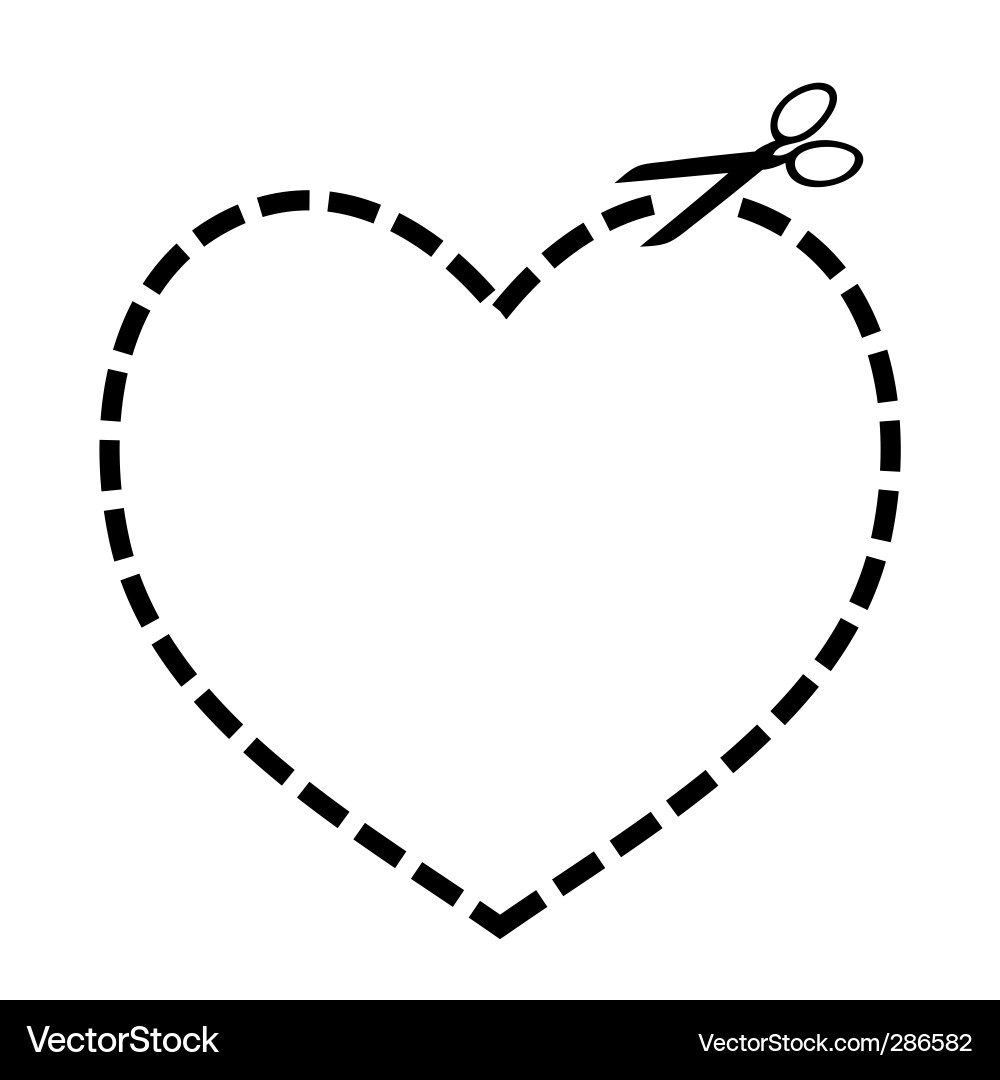 Cut out heart Royalty Free Vector Image - VectorStock