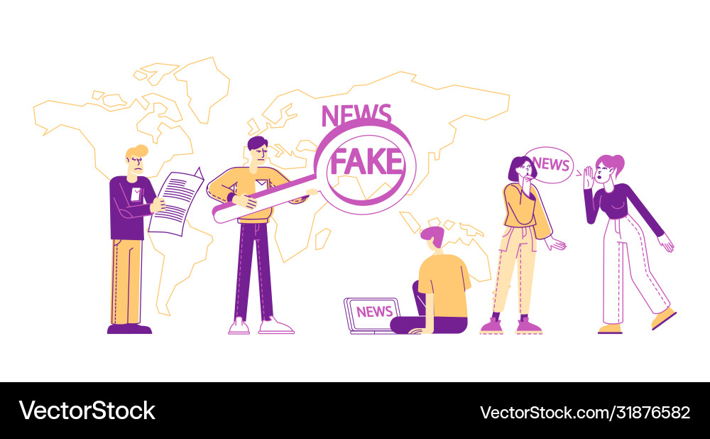 Fake news and gossips false info fabrication Vector Image