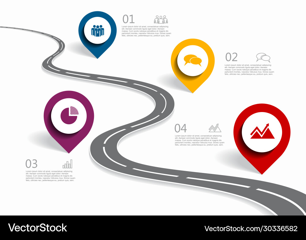Modern Infographic Roadmap Template Royalty Free Vector