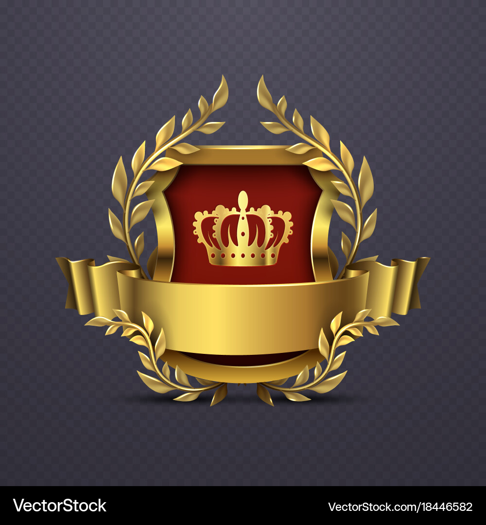 Royal heraldic victorian style emblem Royalty Free Vector