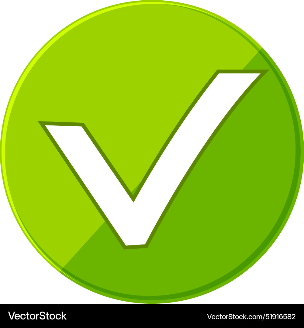 Symbol check mark cartoon Royalty Free Vector Image