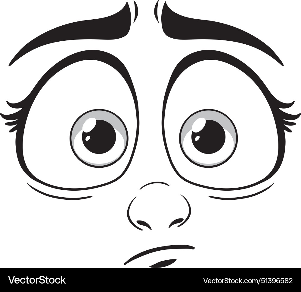 Wide-eyed surprised cartoon face Royalty Free Vector Image