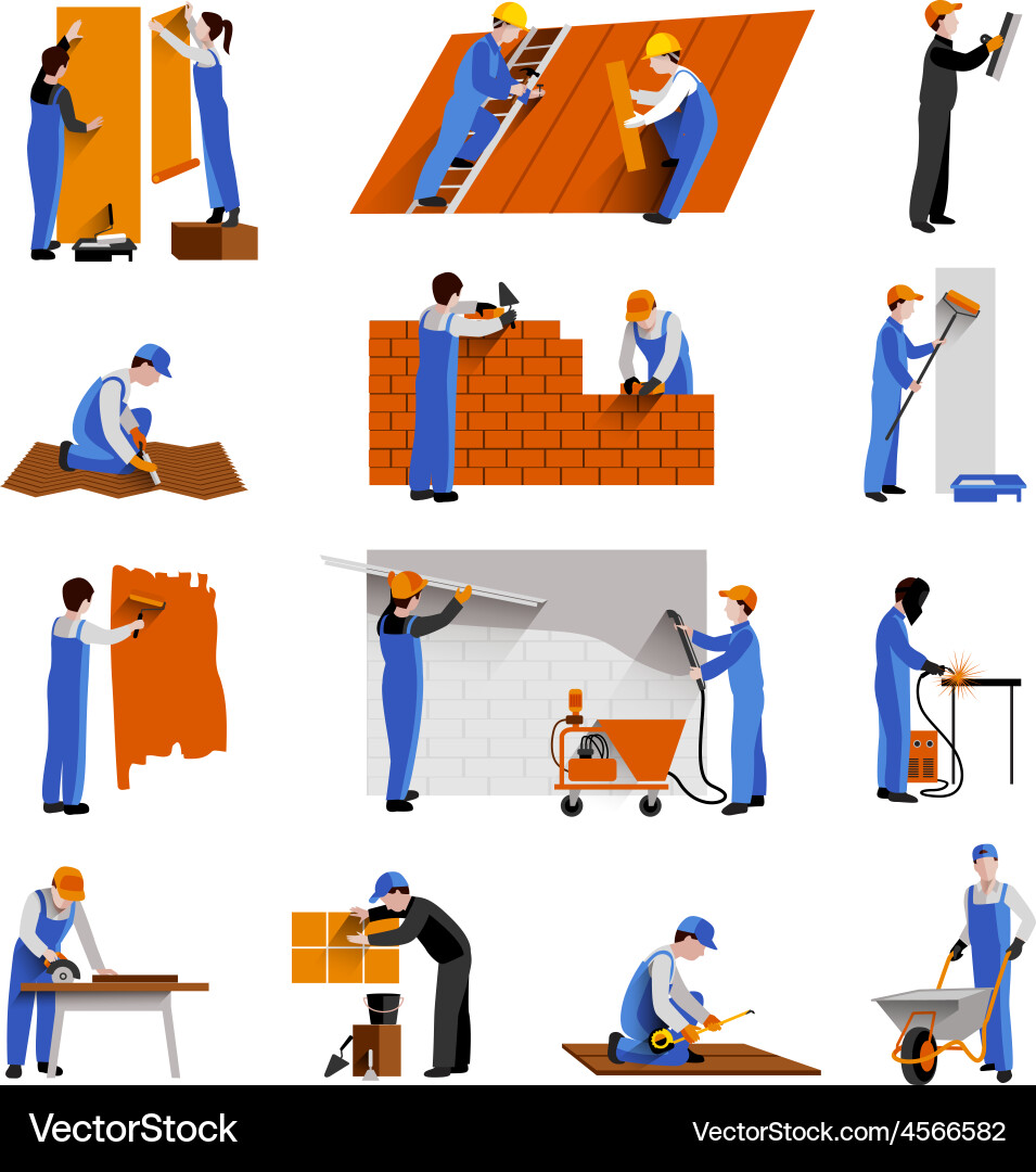 Worker icons set Royalty Free Vector Image - VectorStock