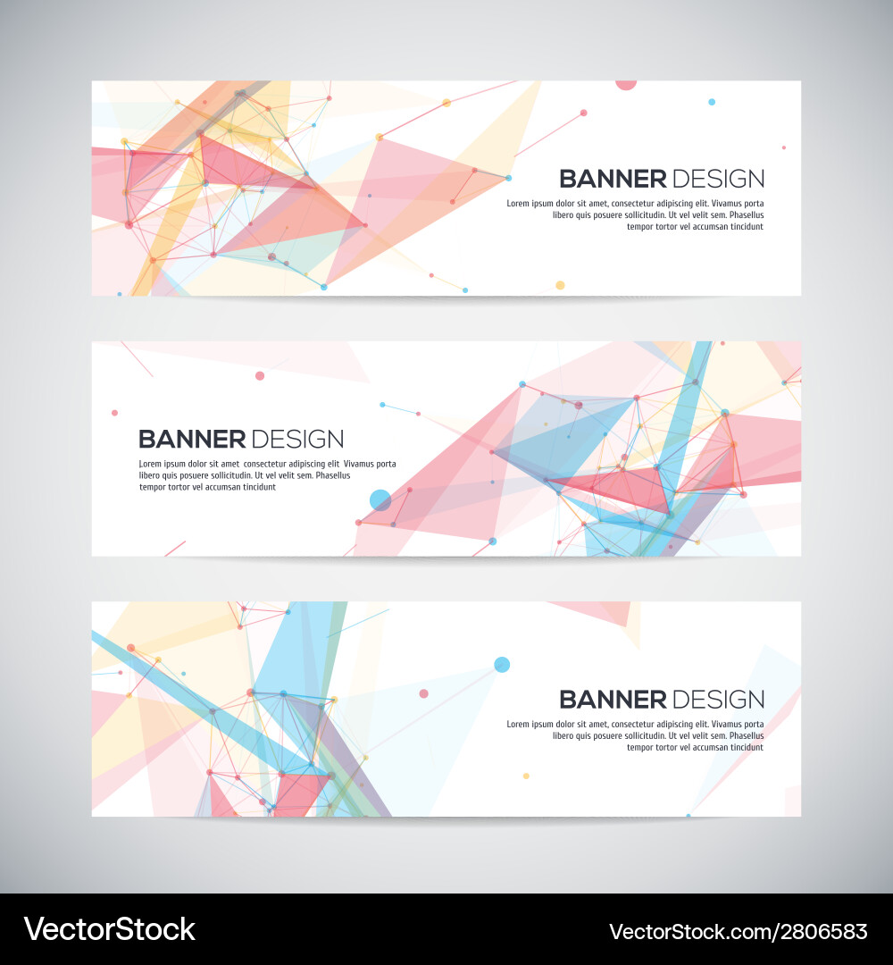Abstract Polygonal Banner Set Royalty Free Vector Image
