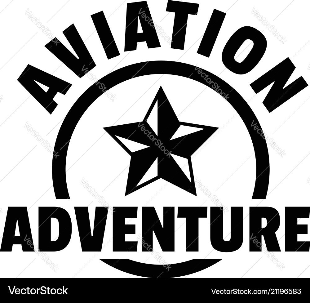 Aviation adventure logo simple style Royalty Free Vector