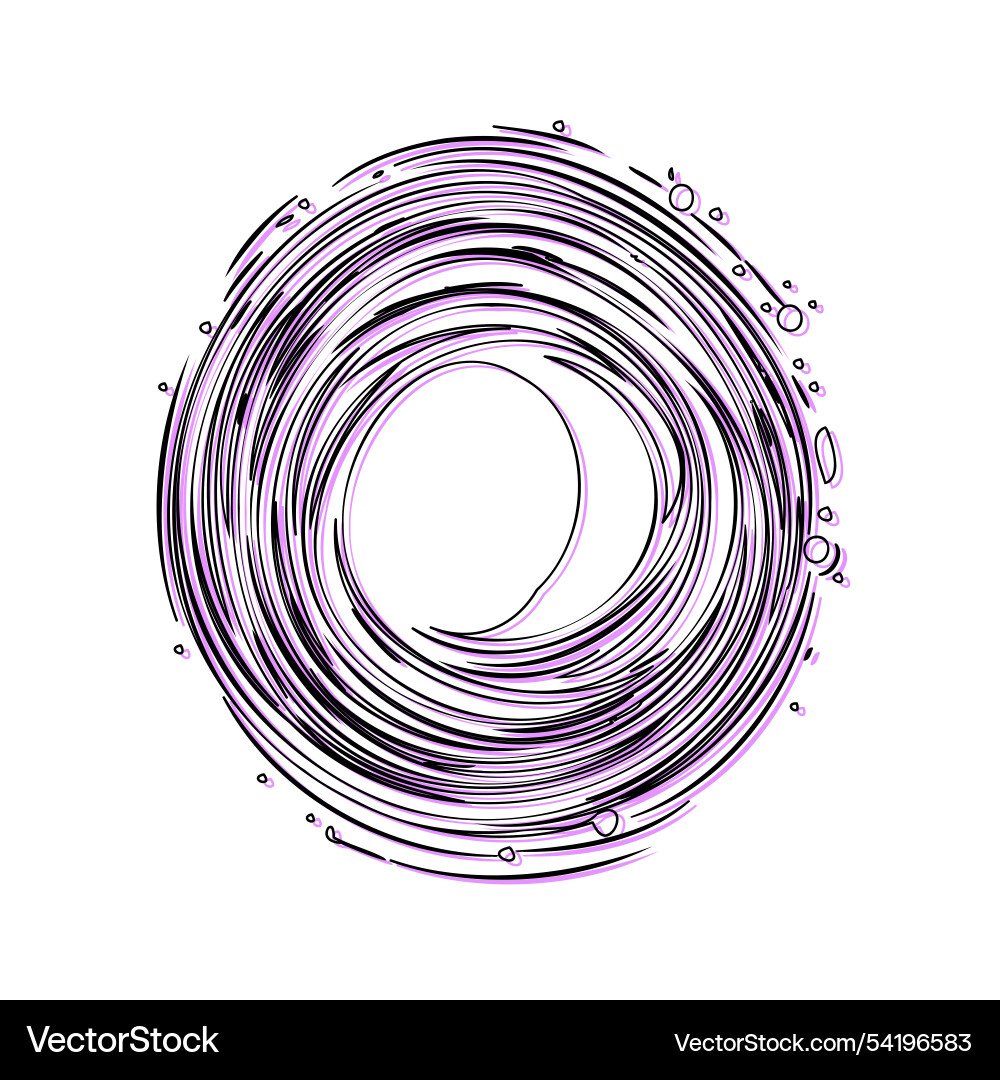 Black hole outline sketch purple Royalty Free Vector Image