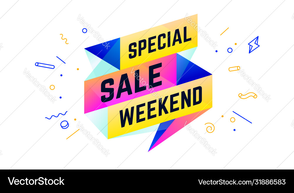 Bold Sale Weekend Banner Royalty Free Vector Image