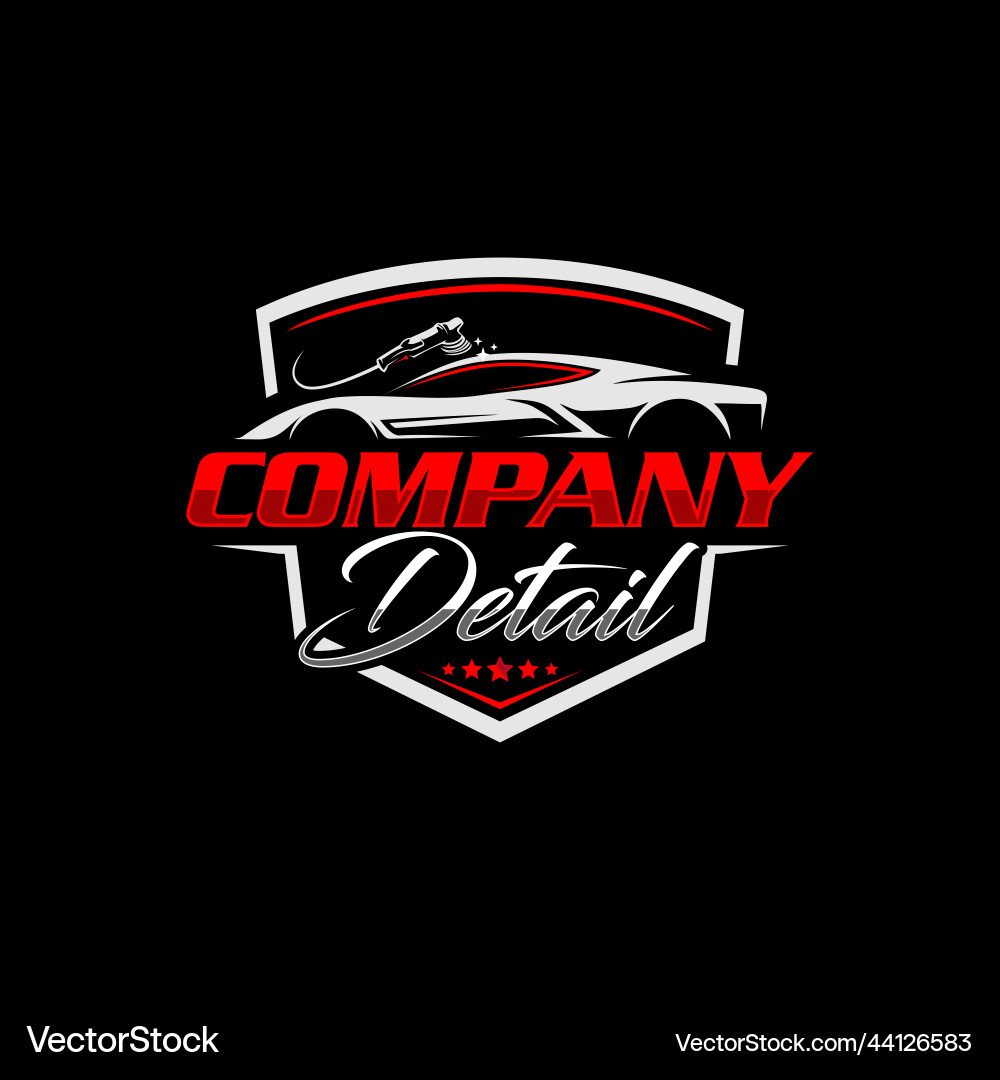 Detailing car logo and wash Royalty Free Vector Image