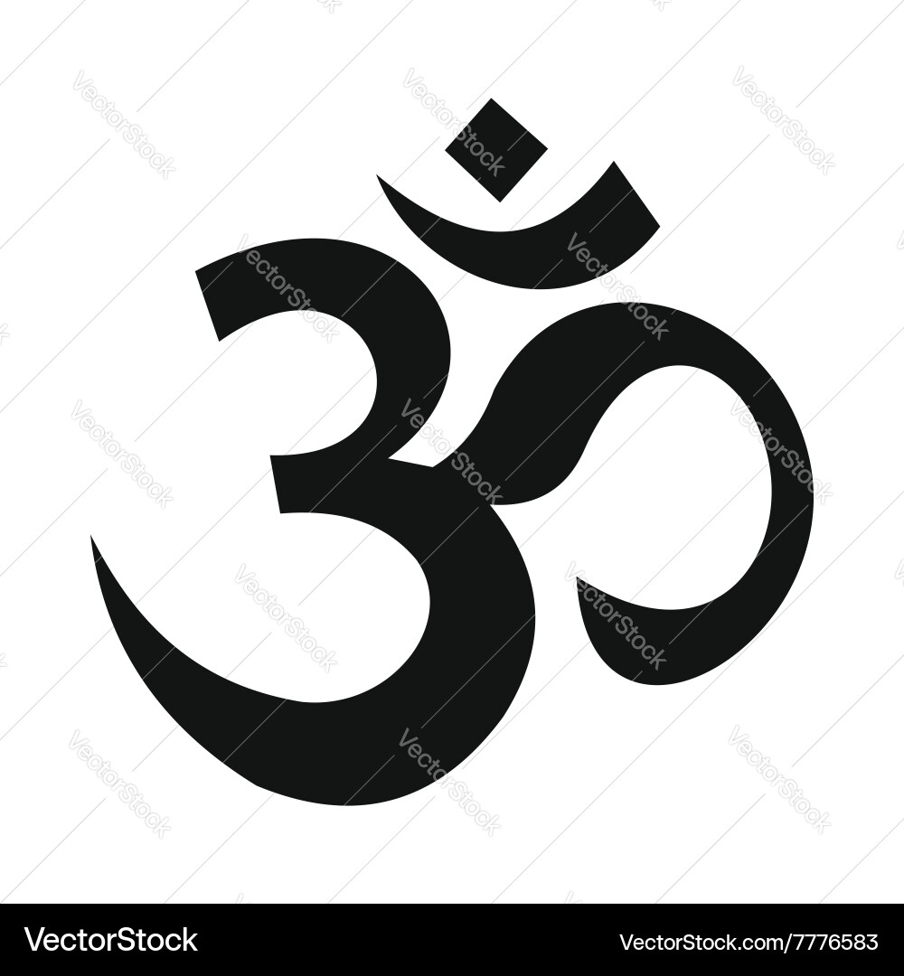 Hindu om symbol icon simple style Royalty Free Vector Image