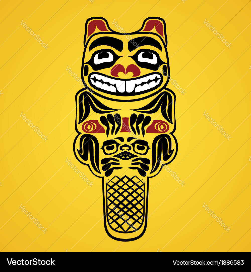 Native Beaver Totem Royalty Free Vector Image - VectorStock