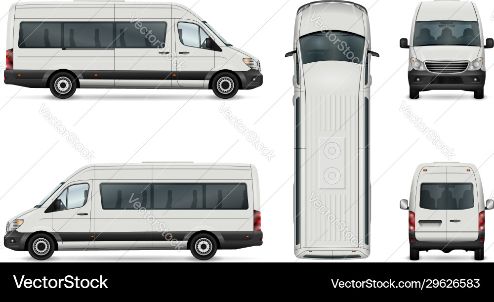 Passenger van template Royalty Free Vector Image