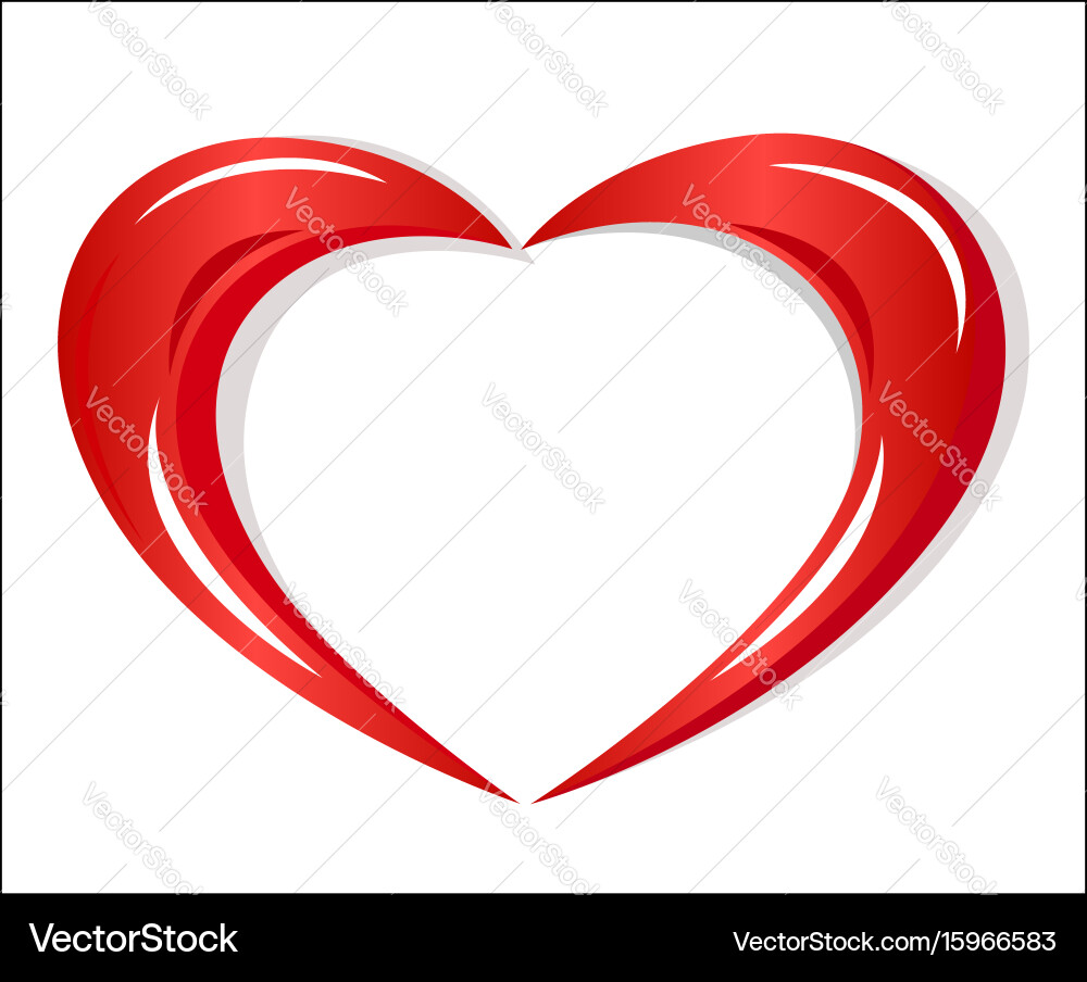Red heart charity logo Royalty Free Vector Image