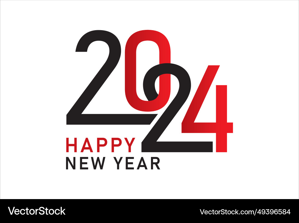 2024 happy new year number design template Vector Image