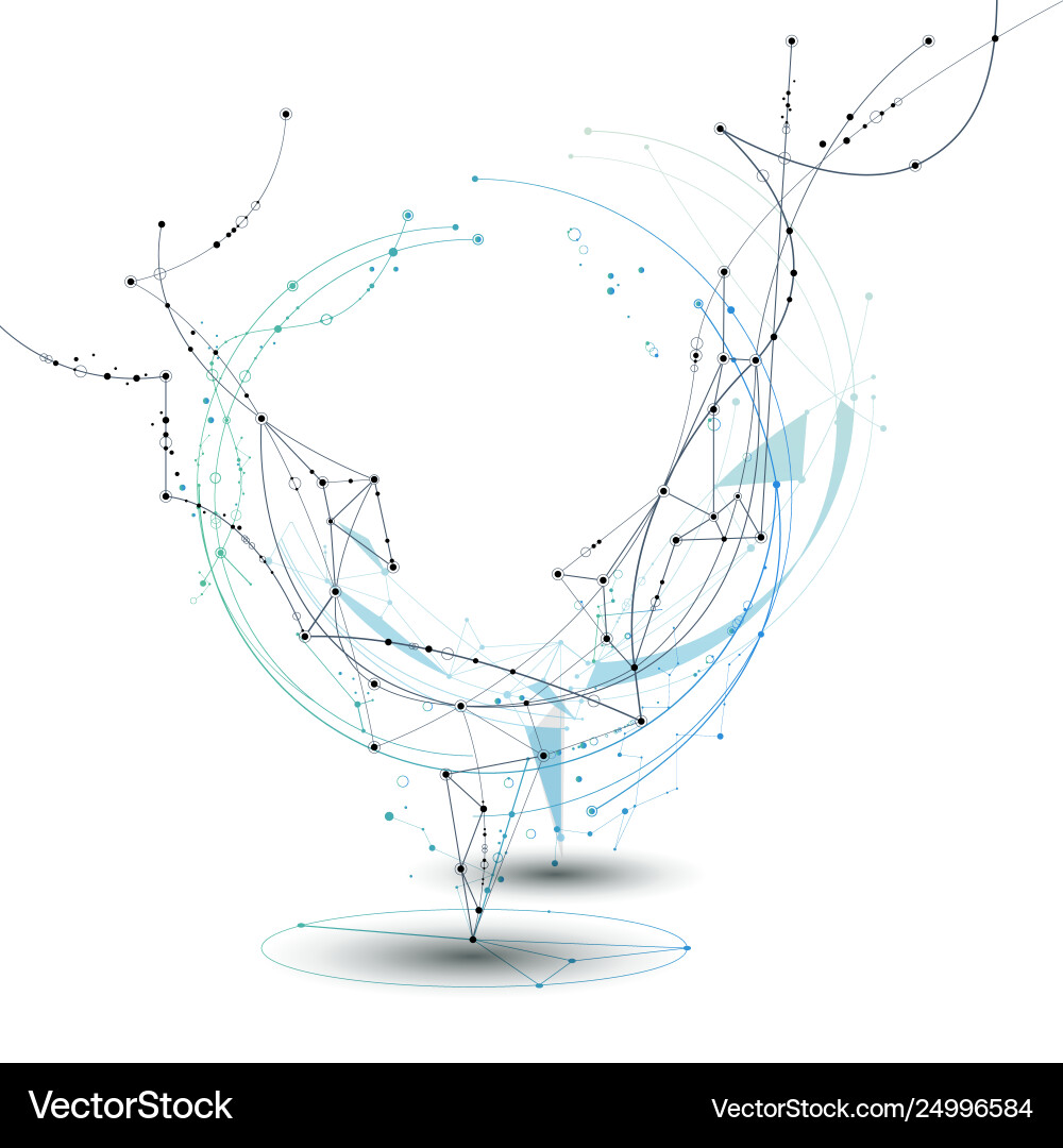 3d geometric polygon with molecule structure Vector Image
