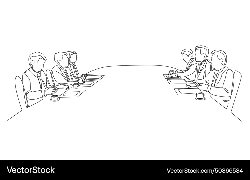 Business representatives negotiating on table Vector Image
