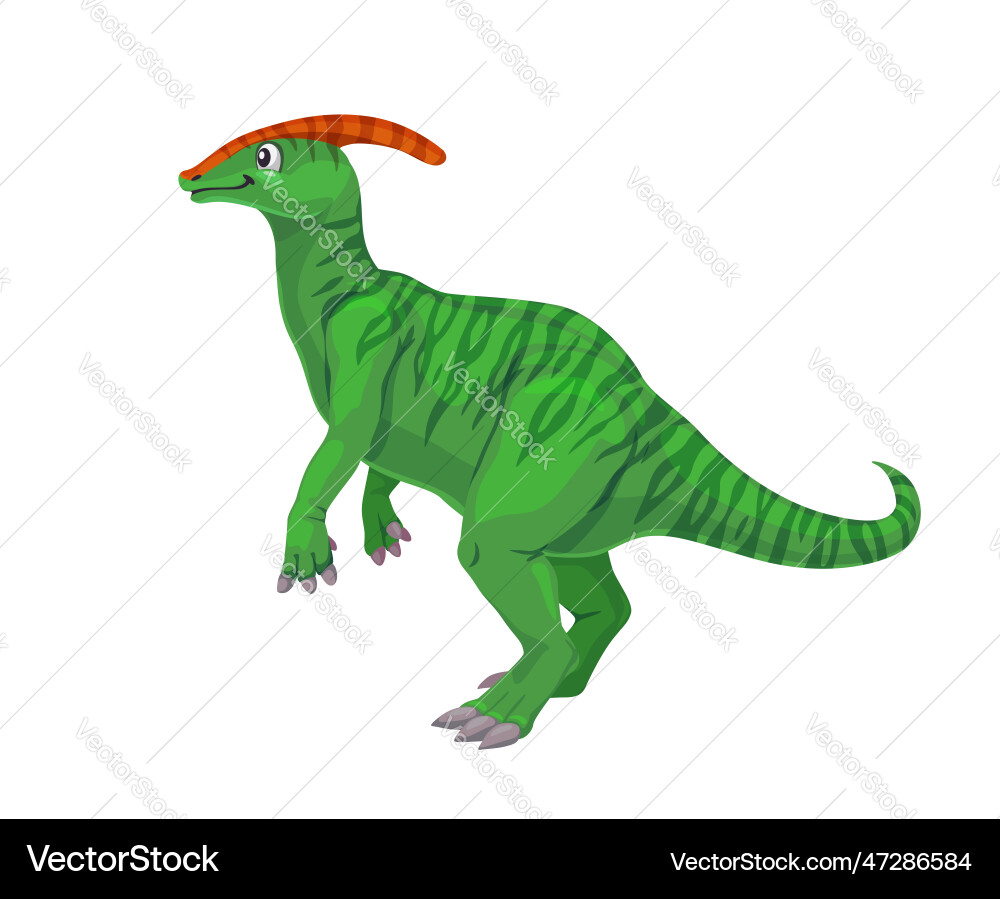 Cute Parasaurolophus Dinosaur Royalty Free Vector Image