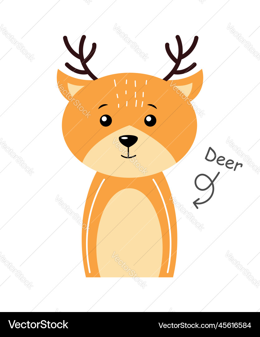 Deer cartoon character Royalty Free Vector Image
