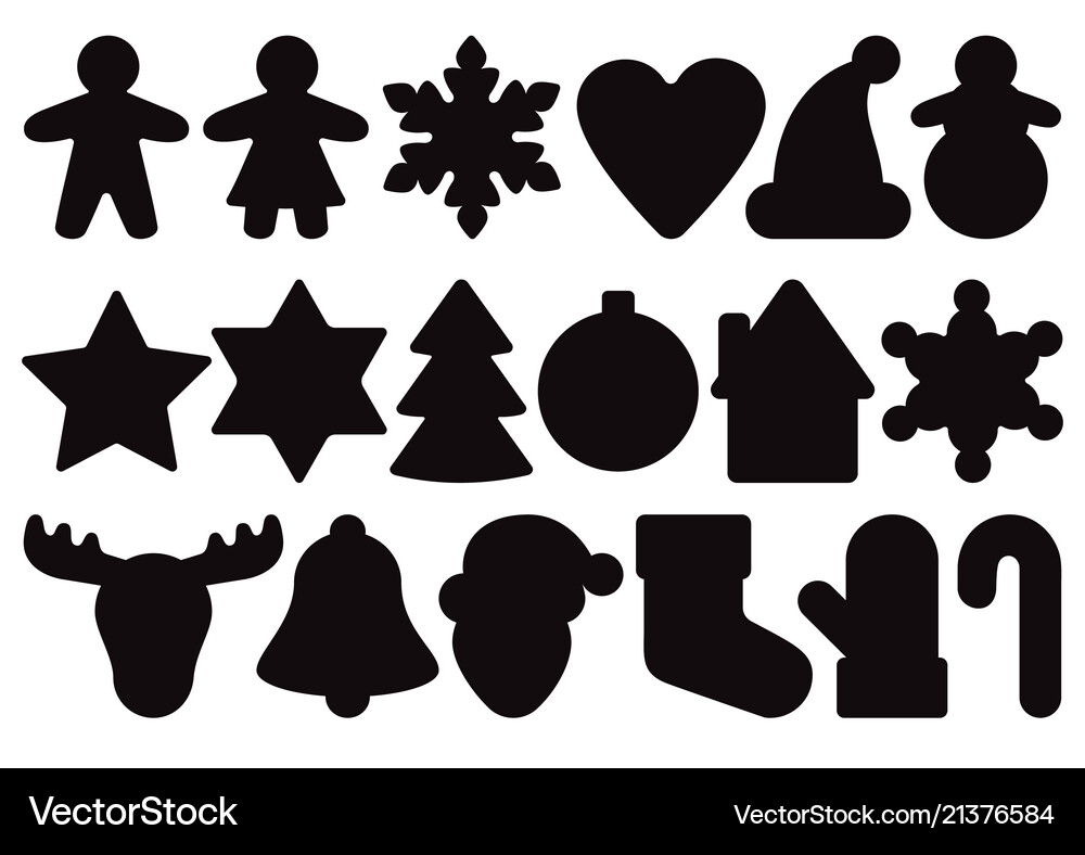 Gingerbread Silhouette Collection Royalty Free Vector Image
