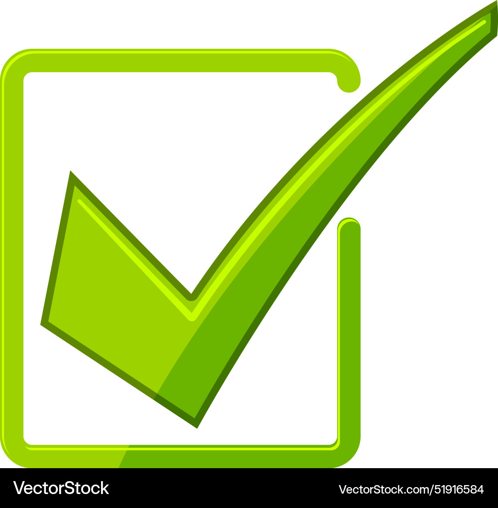 List check mark cartoon Royalty Free Vector Image