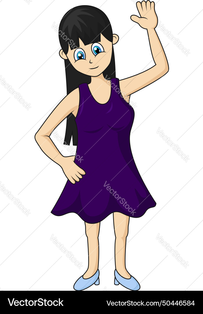 Lonely girl standing cartoon Royalty Free Vector Image