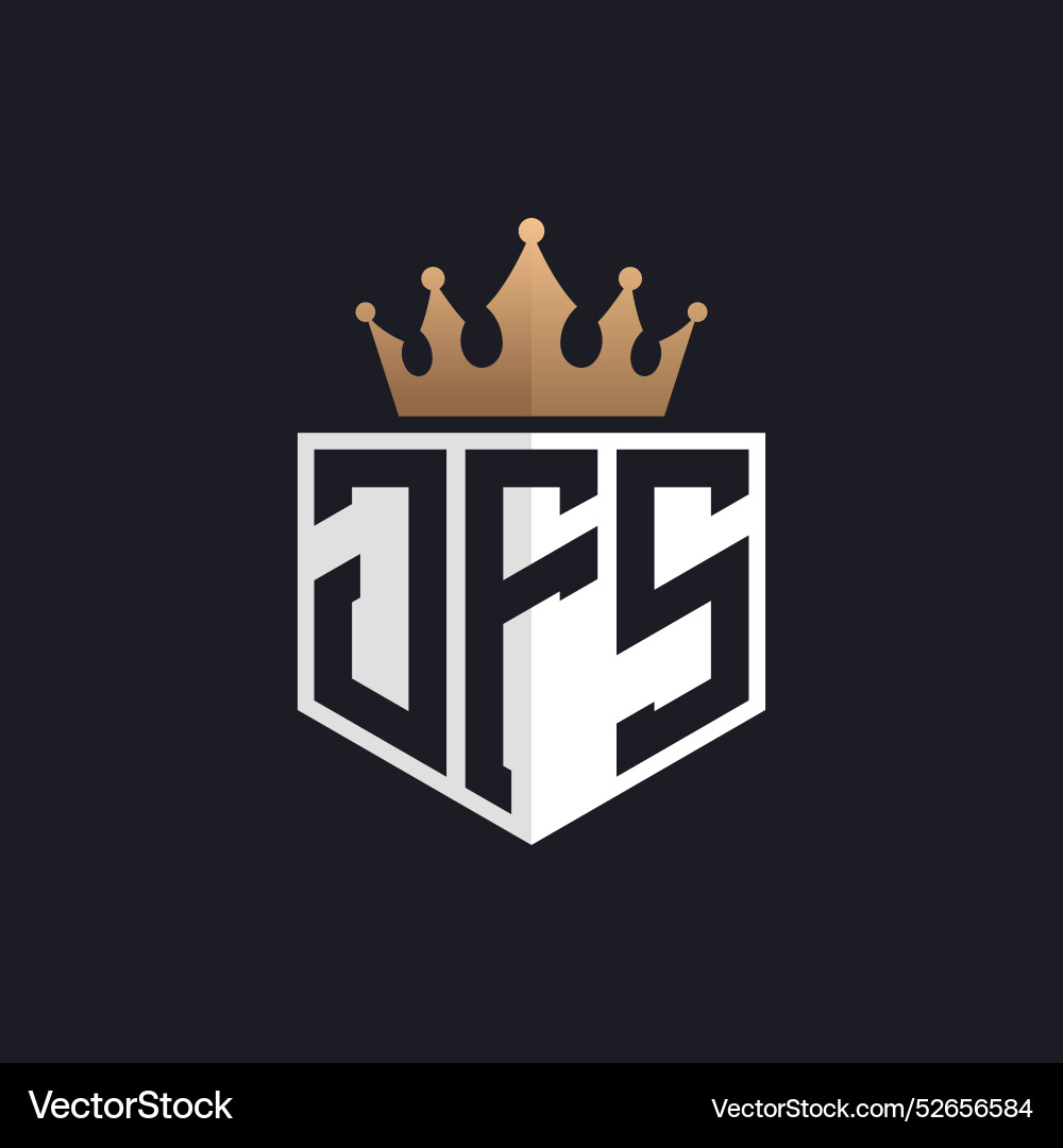 Luxury jfs logo with crown elegant initials Vector Image