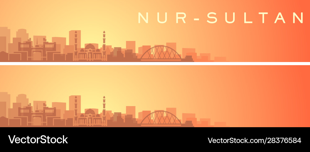 Nur-sultan beautiful skyline scenery banner Vector Image