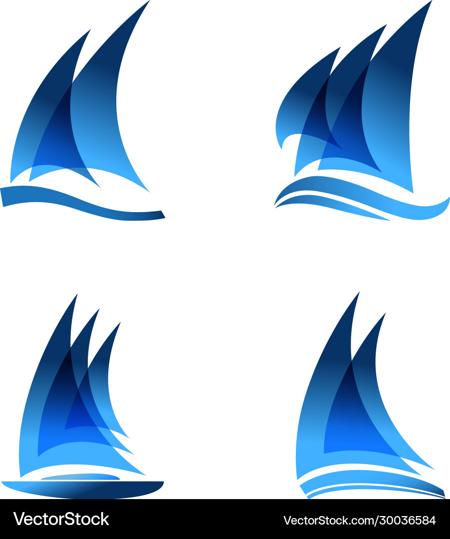 Sailboat logo set Royalty Free Vector Image - VectorStock
