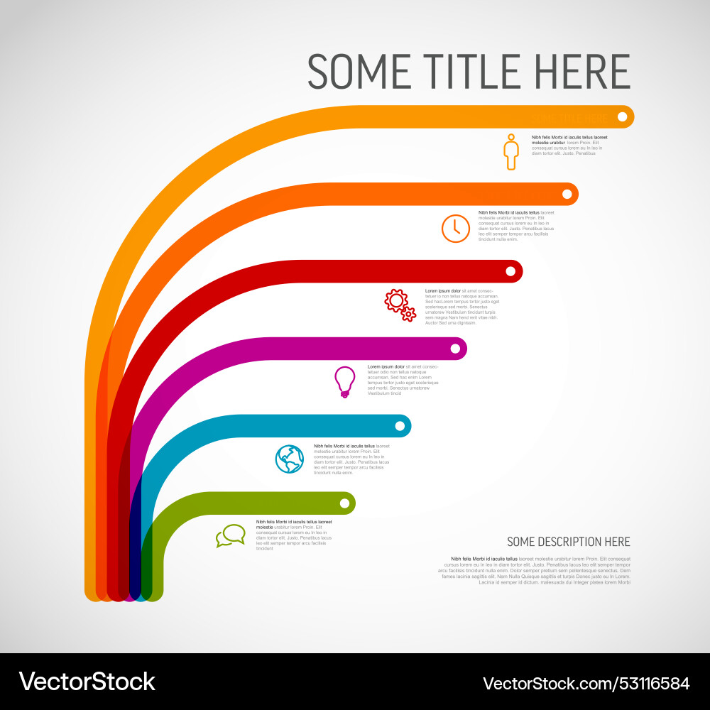 Simple infographic with title and six smaller Vector Image