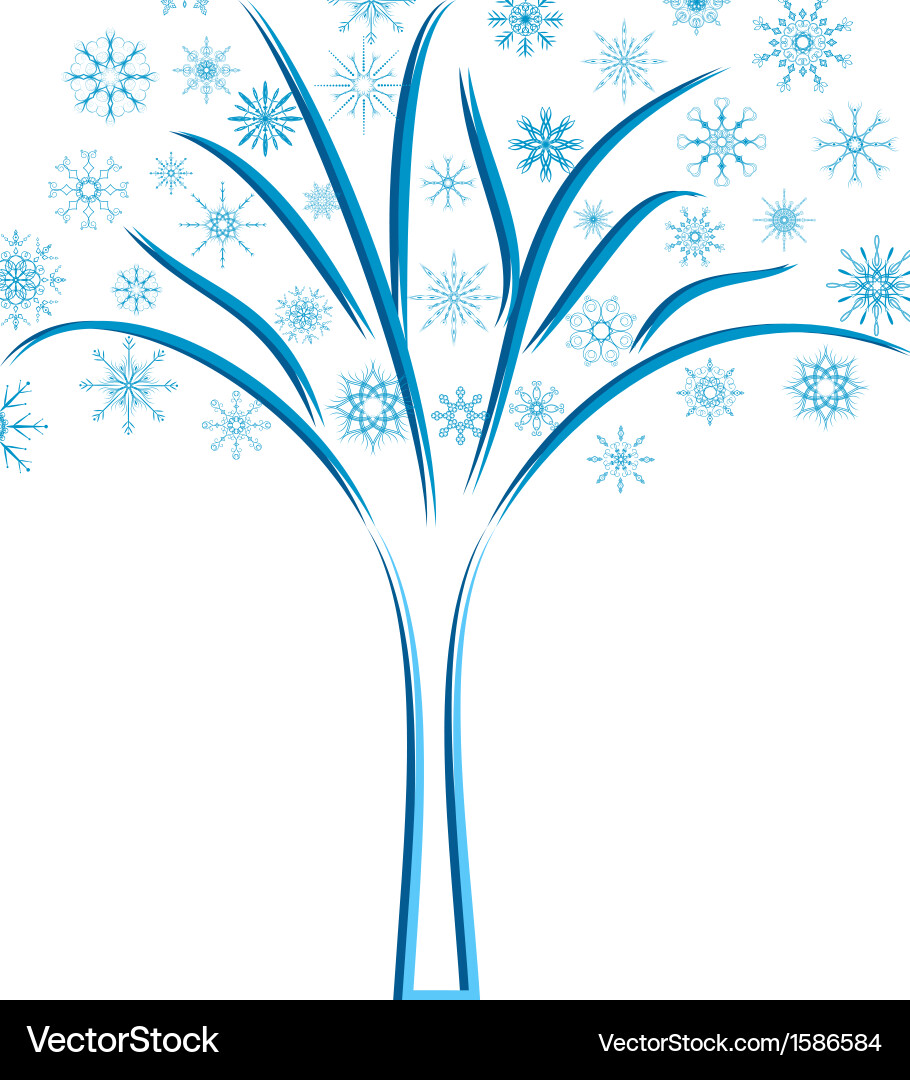 Snow tree Royalty Free Vector Image - VectorStock