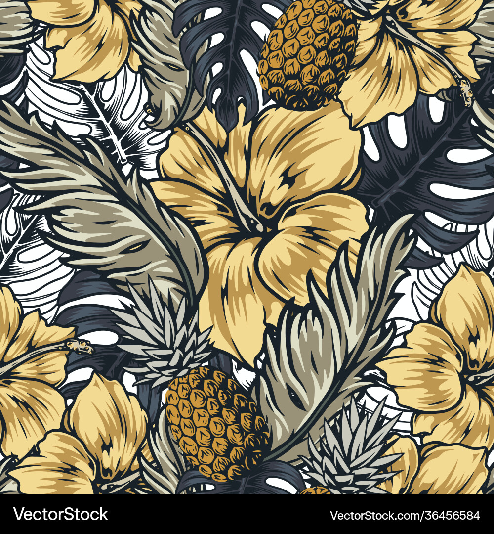 Tropical seamless pattern Royalty Free Vector Image