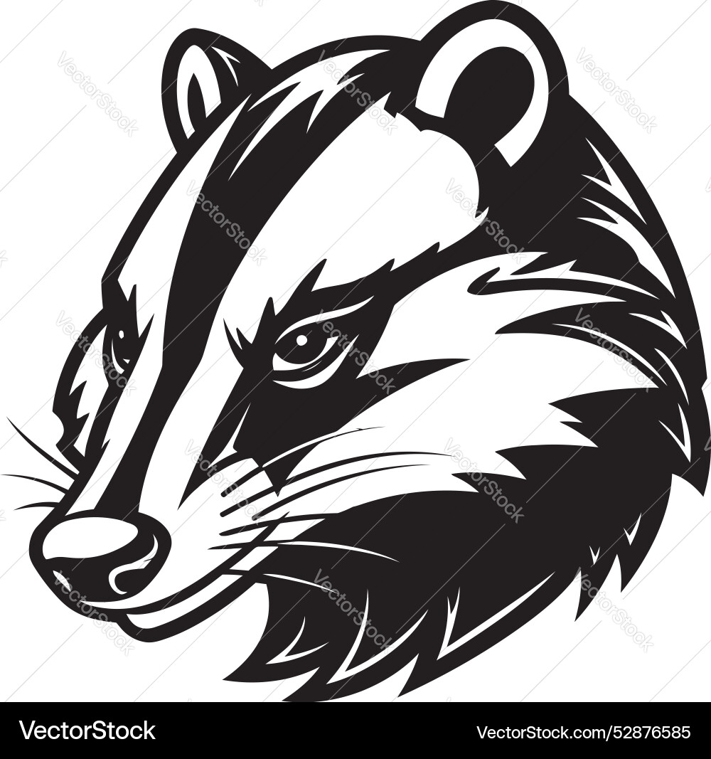 Badger crowned insignia fearless crest Royalty Free Vector