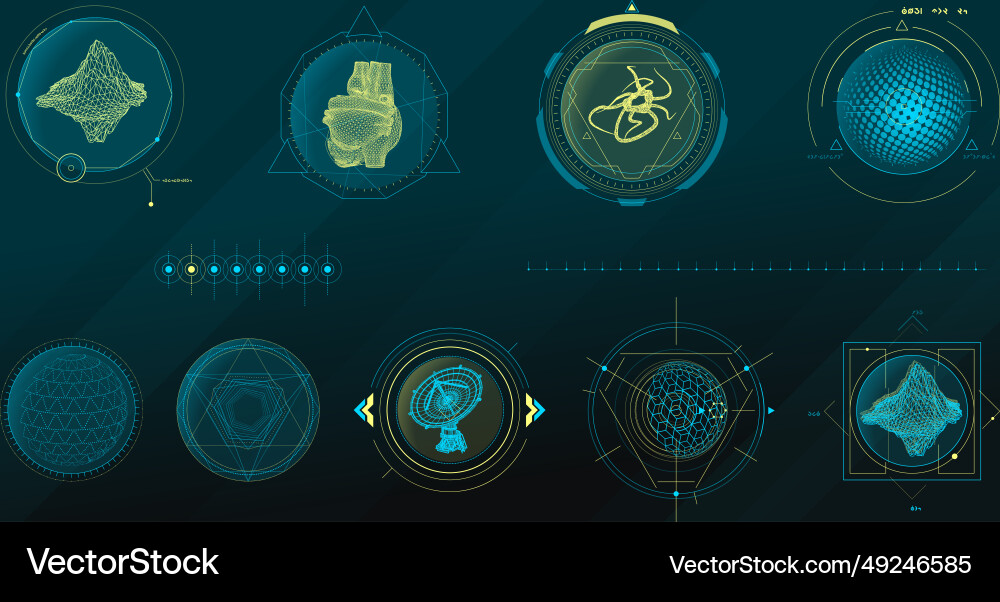 Circular infographic elements for sci-fi Vector Image