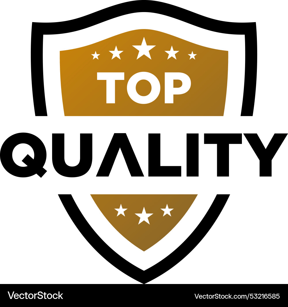 Creative top quality gold icon shield Royalty Free Vector