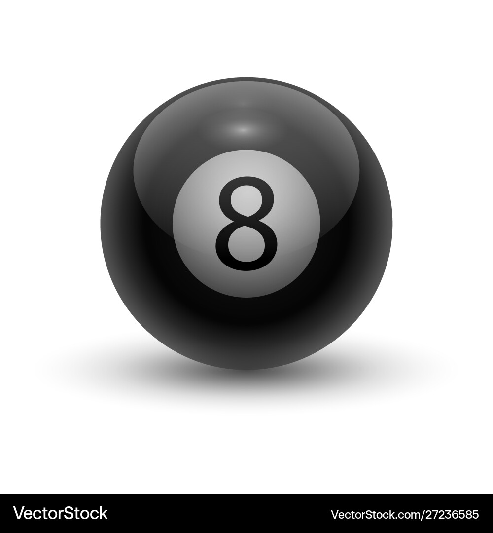 Eight pool ball black solid sphere for eight-ball Vector Image